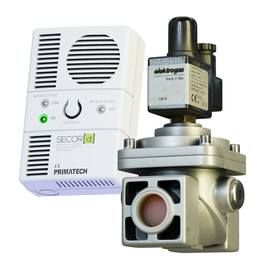 Detector gaz cu electrovana 3/4 Primatech Secor D 230 V extensibil ...